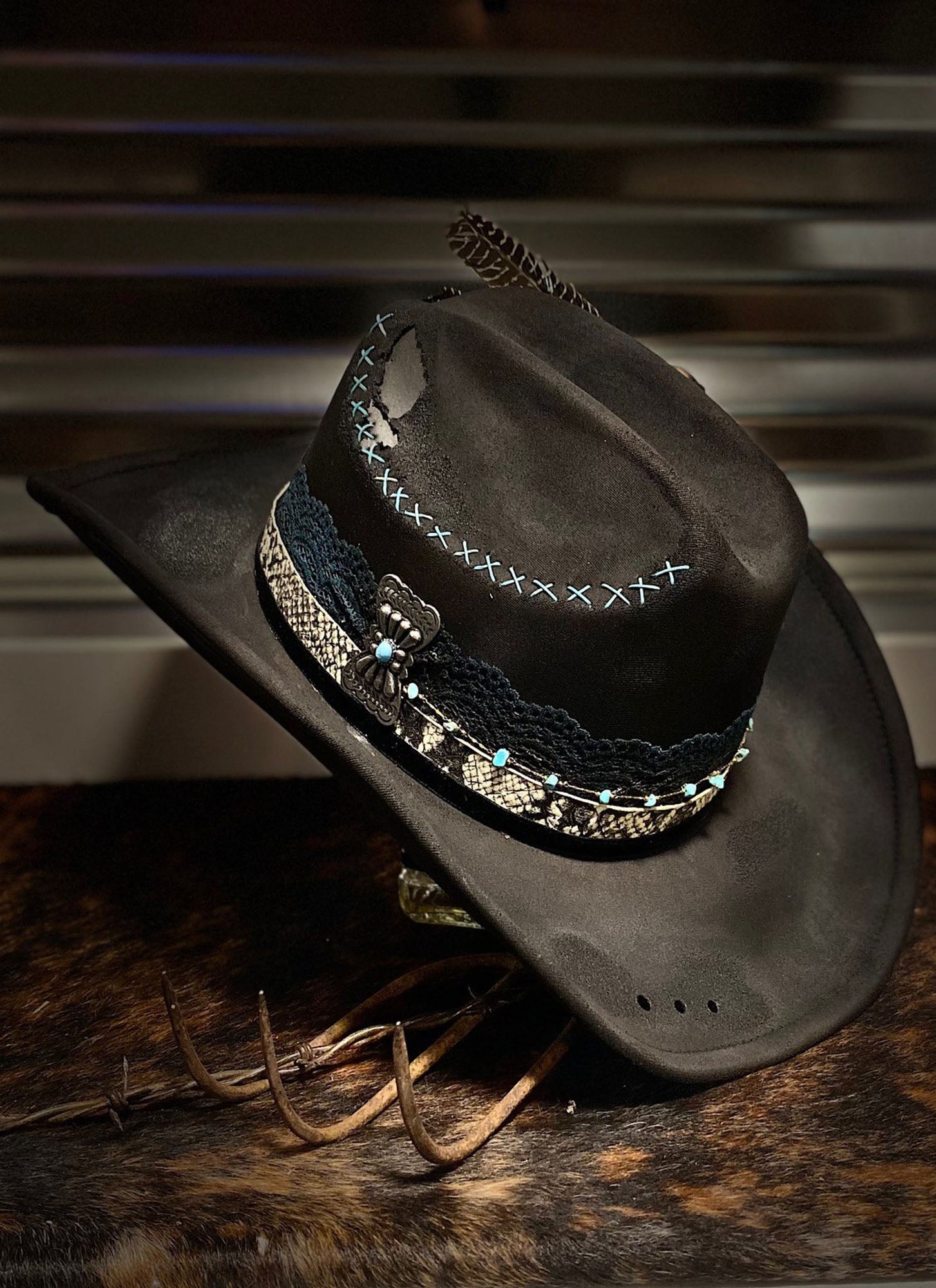 She Lived Happily - Distressed Hat – Elusive Cowgirl Boutique